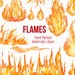 Watercolor Flames Clipart- Hand Painted Fire Clipart- Flame Graphics ...