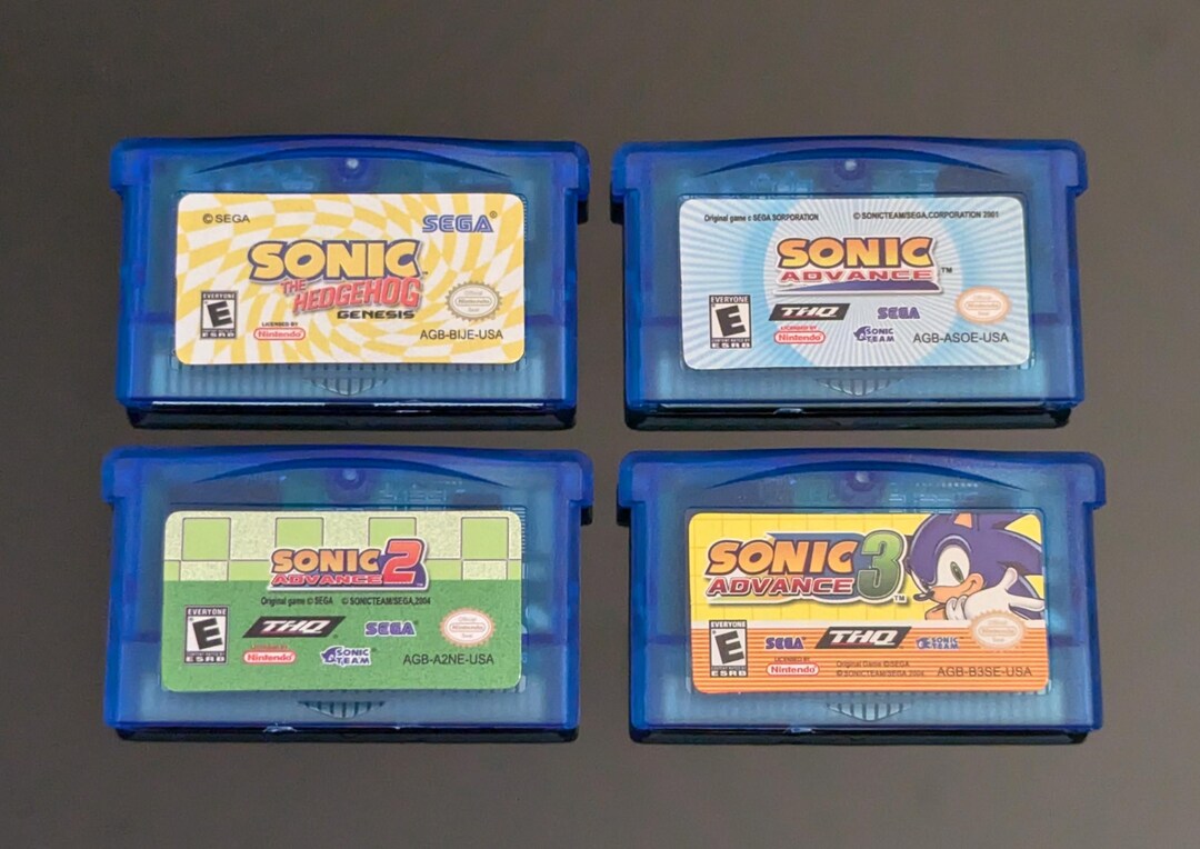 Sonic the Hedgehog GBA Genesis, Advance, Advance 2, Advance 3 Gameboy ...