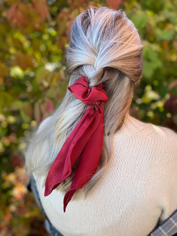Shiny Red Hair Scarf Hair Scarf Hair Accessories Scrunchie - Etsy