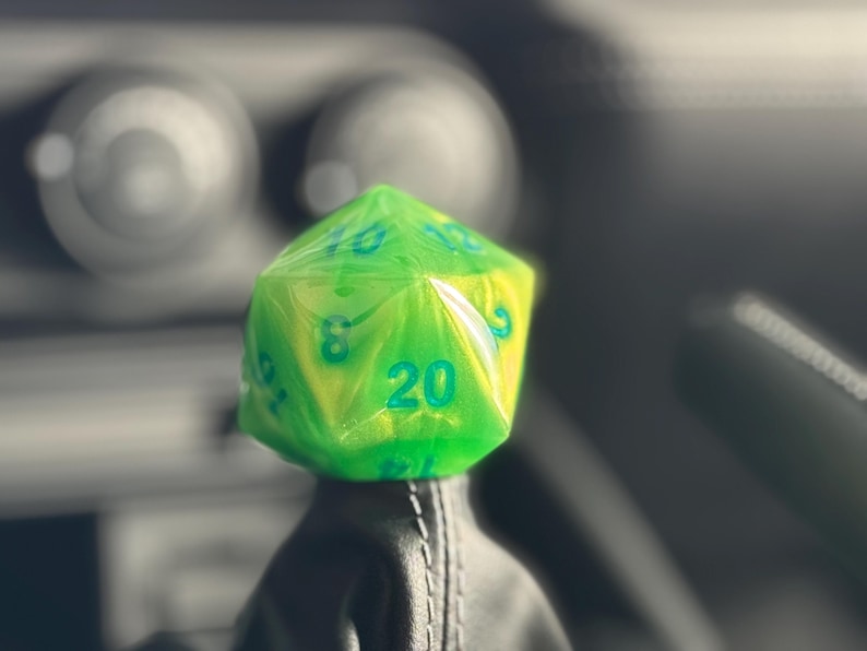 Custom Green D20 Shift Knob – Unique Dungeons & Dragons Inspired Gear ...