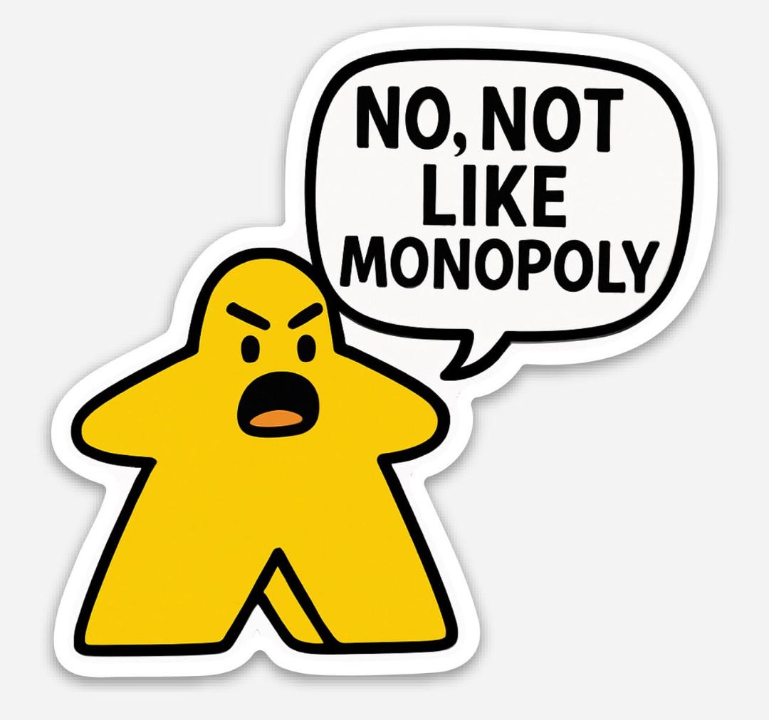No Not Like Monopoly , Meeple Sticker Decal - Bumper Sticker for Ttrpg ...