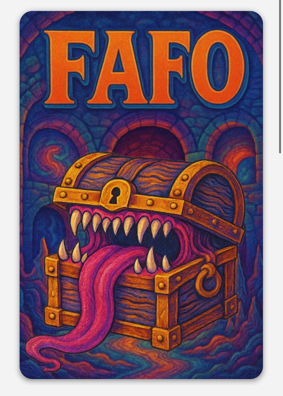 FAFO Mimic Chest Sticker Decal - Bumper Sticker for Ttrpg Nerds, D&D ...