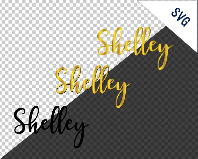 Shelley Svg, Name SVG, Name Clipart Svg, Gold Name Svg, Girl Name Tag ...