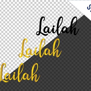 Lailah svg, Name SVG, Name Clipart svg, Gold Name Svg, Girl Name Tag ...