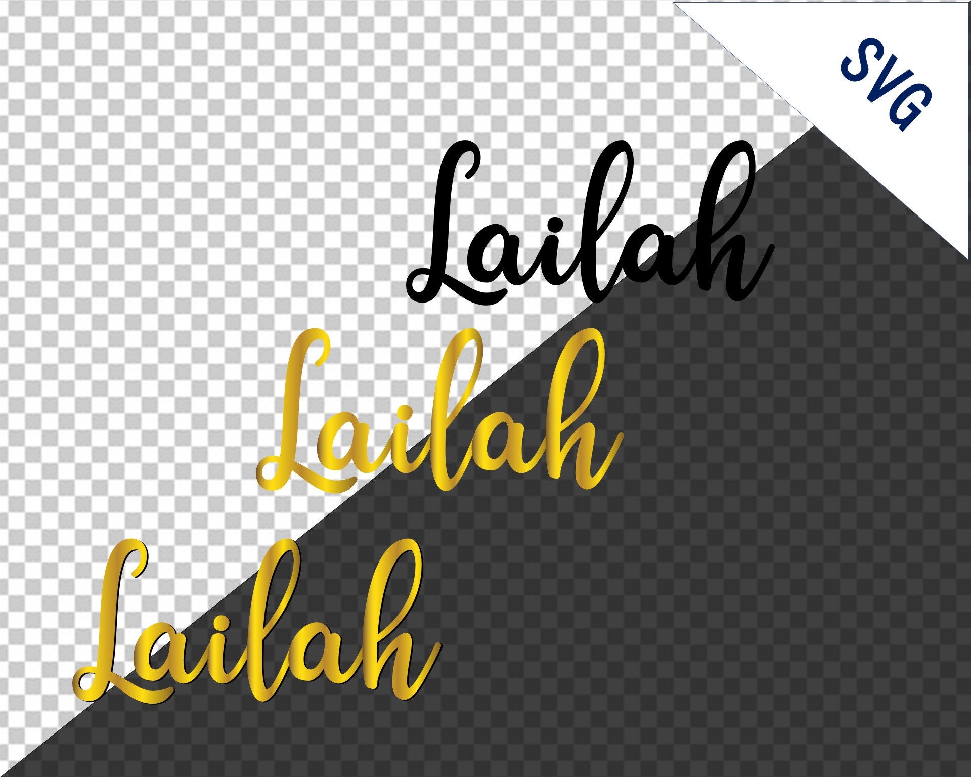 Lailah Svg Name SVG Name Clipart Svg Gold Name Svg Girl - Etsy Denmark
