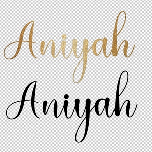 Aniyah Name SVG PNG Custom Name Clipart Svg Png Image Gold Name Girl ...