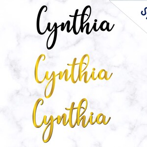 Cynthia Svg, Name SVG, Name Clipart Svg, Gold Name Svg, Girl Name Tag ...