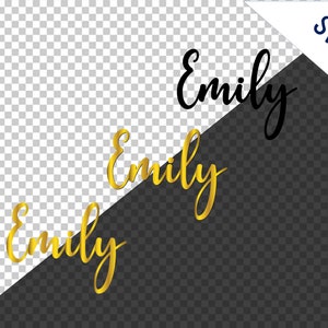 Emily Svg, Name SVG, Name Clipart Svg, Gold Name Svg, Girl Name Tag Svg ...