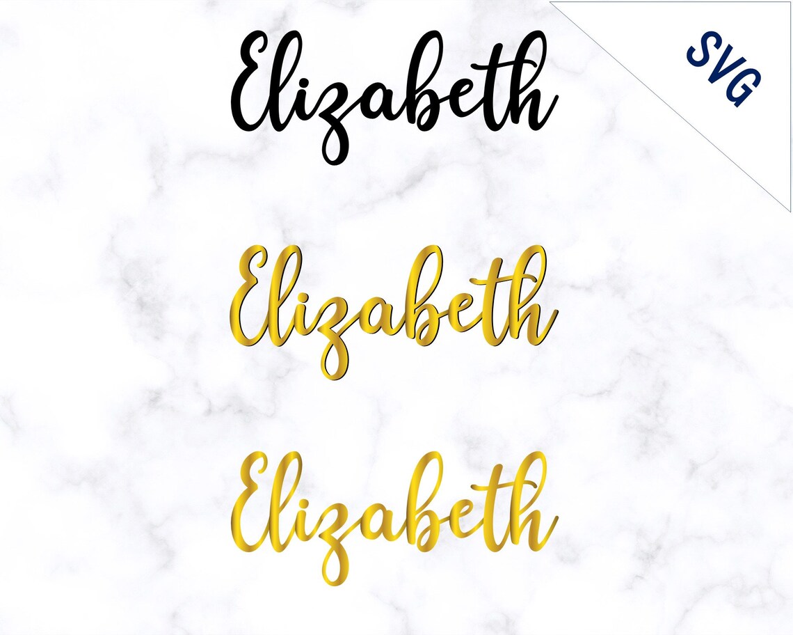 Elizabeth Svg Name SVG Name Clipart Svg Gold Name Svg Girl | Etsy