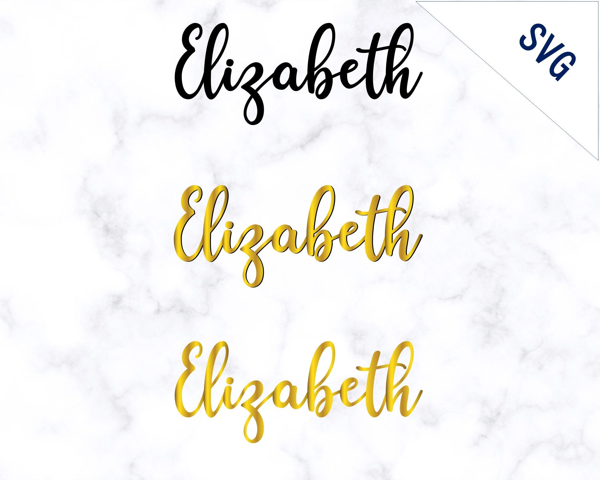 Elizabeth svg Naam SVG Naam Clipart svg Gouden naam svg | Etsy België
