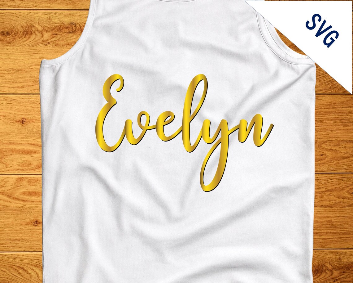 Evelyn Svg, Name SVG, Name Clipart Svg, Gold Name Svg, Girl Name Tag ...