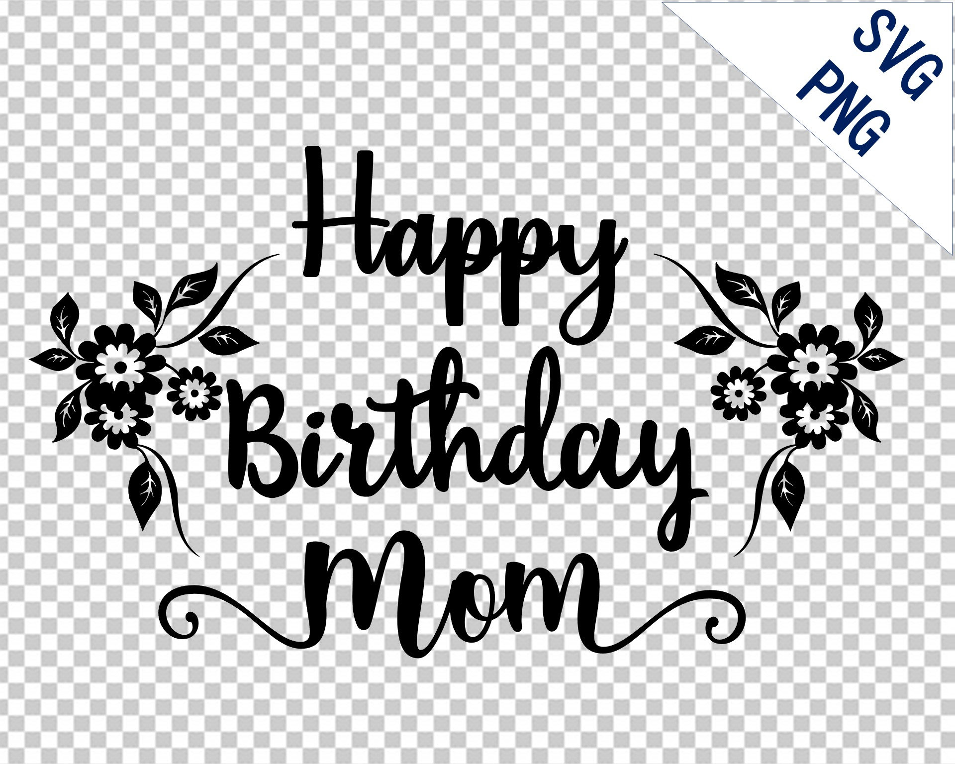 Happy Birthday Mom Cursive