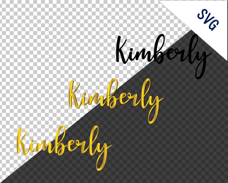 Kimberly Svg Name SVG Name Clipart Svg Gold Name Svg Girl - Etsy
