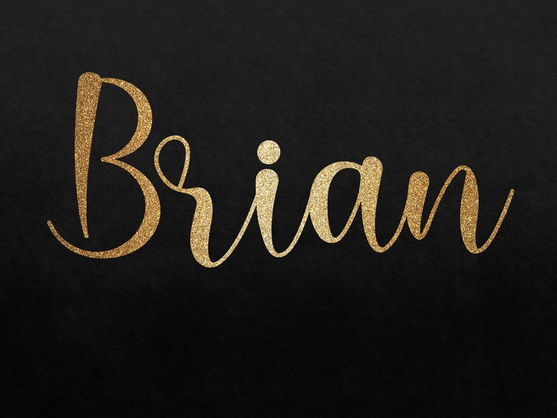 Brian Name SVG PNG Custom Name Clipart Svg Png Image Gold Name - Etsy