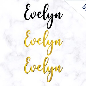 Evelyn Svg, Name SVG, Name Clipart Svg, Gold Name Svg, Girl Name Tag ...