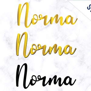 Norma Svg, Name SVG, Name Clipart Svg, Gold Name Svg, Mädchen Name Tag ...