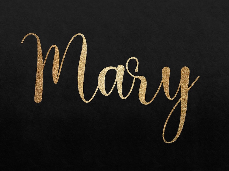 Mary Name SVG PNG Custom Name Clipart Svg Png Image Gold Name | Etsy