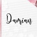 Damian Custom Name SVG, Damian Name Svg PNG, Design for Shirt ...
