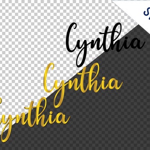 Cynthia Svg, Name SVG, Name Clipart Svg, Gold Name Svg, Girl Name Tag ...