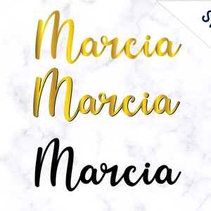 Marcia Svg, Name SVG, Name Clipart Svg, Gold Name Svg, Girl Name Tag ...