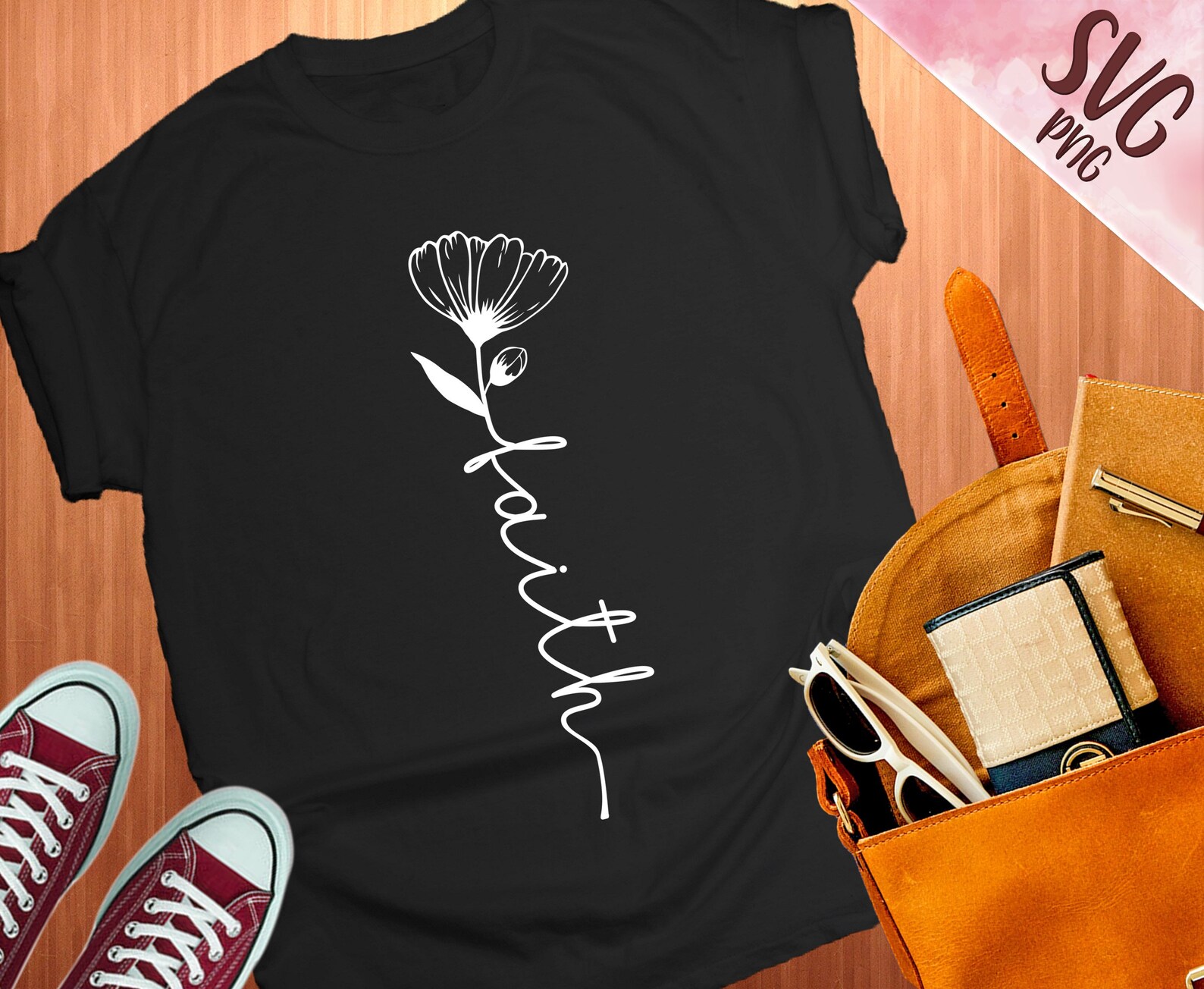 Faith Flower SVG Cut File, Faith Text Through Svg, Rose Hope Svg ...