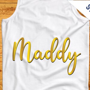 Maddy Svg, Name SVG, Name Clipart Svg, Gold Name Svg, Mädchen Name Tag ...