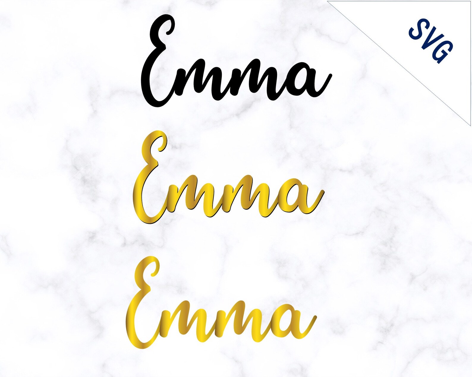 Emma Svg, Name SVG, Name Clipart Svg, Gold Name Svg, Girl Name Tag Svg ...