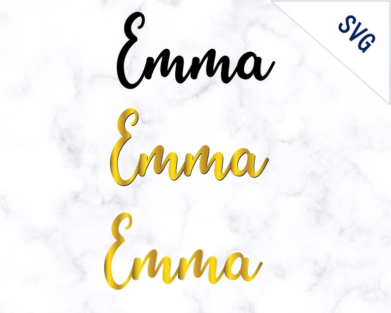 Emma Svg, Name SVG, Name Clipart Svg, Gold Name Svg, Girl Name Tag Svg ...