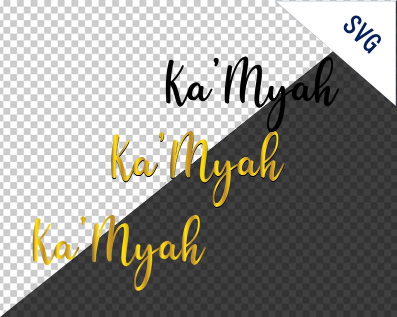 Ka'Myah svg, Name SVG, Name Clipart svg, Gold Name Svg, Girl Name Tag ...