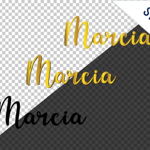 Marcia Svg, Name SVG, Name Clipart Svg, Gold Name Svg, Girl Name Tag ...