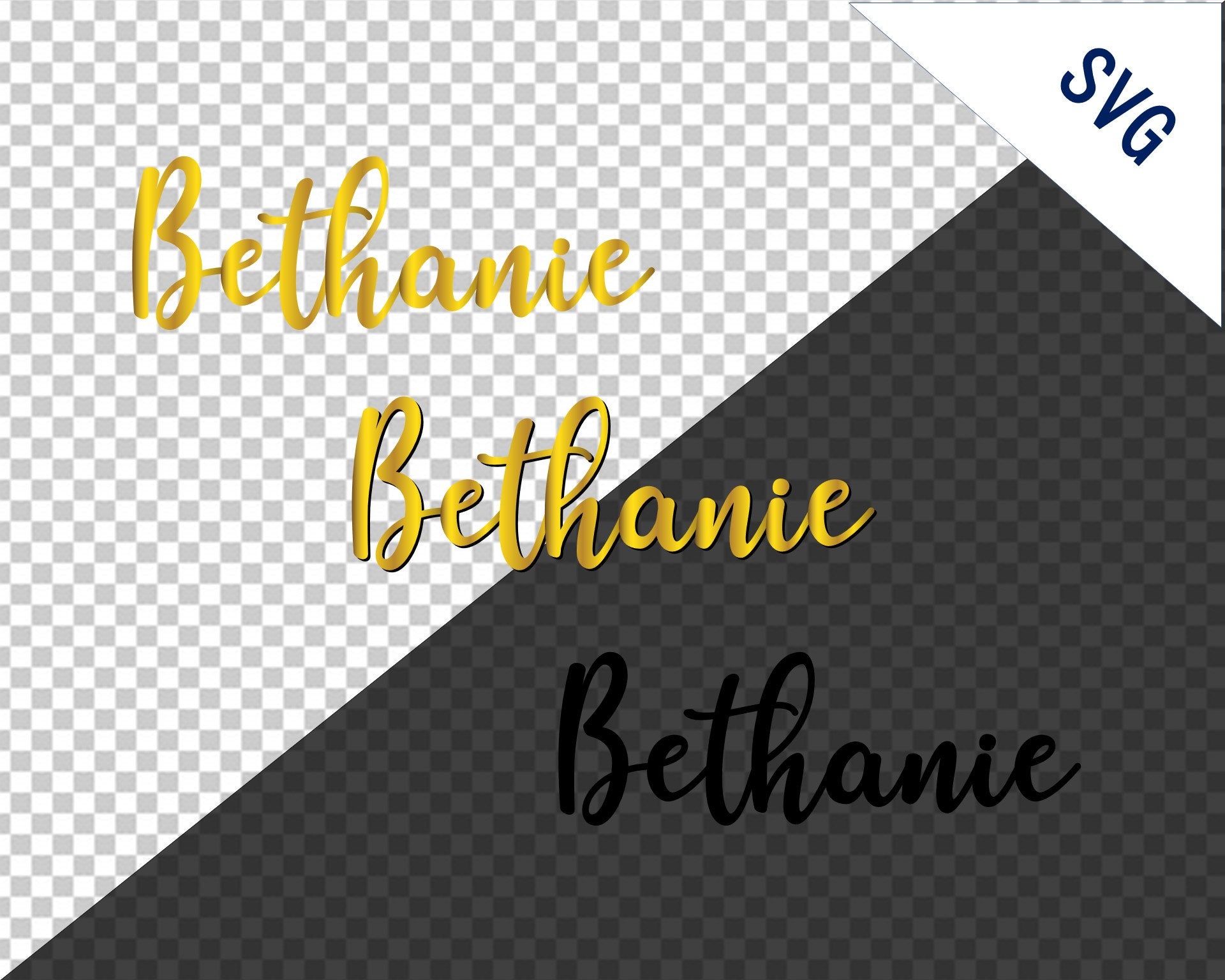 Bethanie svg Name SVG Name Clipart svg Gold Name svg Girl - Etsy