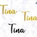 Tina Svg, Name SVG, Name Clipart Svg, Gold Name Svg, Mädchen Name Tag ...