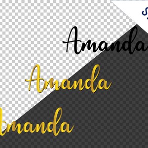 Amanda Svg, Name SVG, Name Clipart Svg, Gold Name Svg, Girl Name Tag ...
