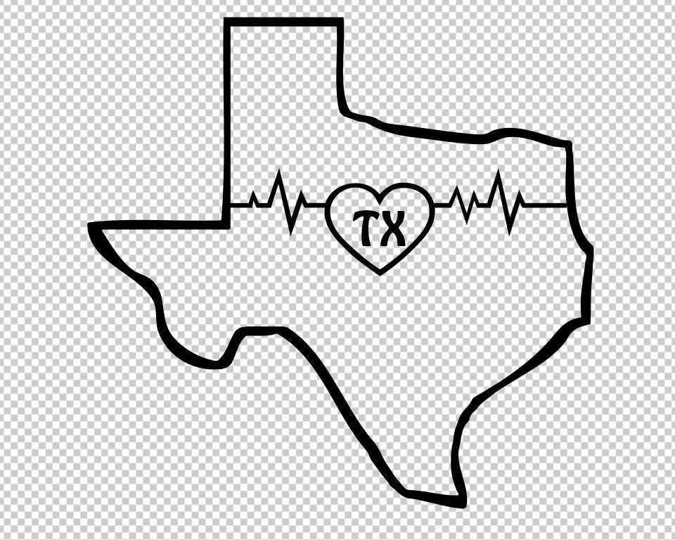 Texas State Map SVG Clip Art Transparent Texas SVG Texas Map Outline TX ...