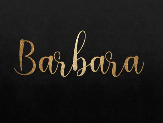 Name SVG PNG Barbara Name Clipart Svg Png Image Gold Name Girl | Etsy