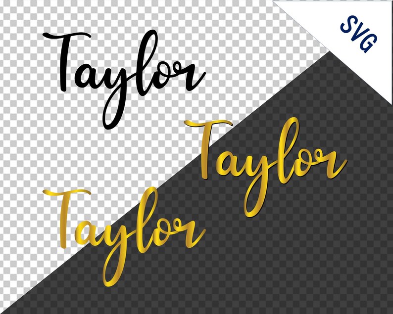 Taylor Svg Name SVG Name Clipart Svg Gold Name Svg Mädchen | Etsy