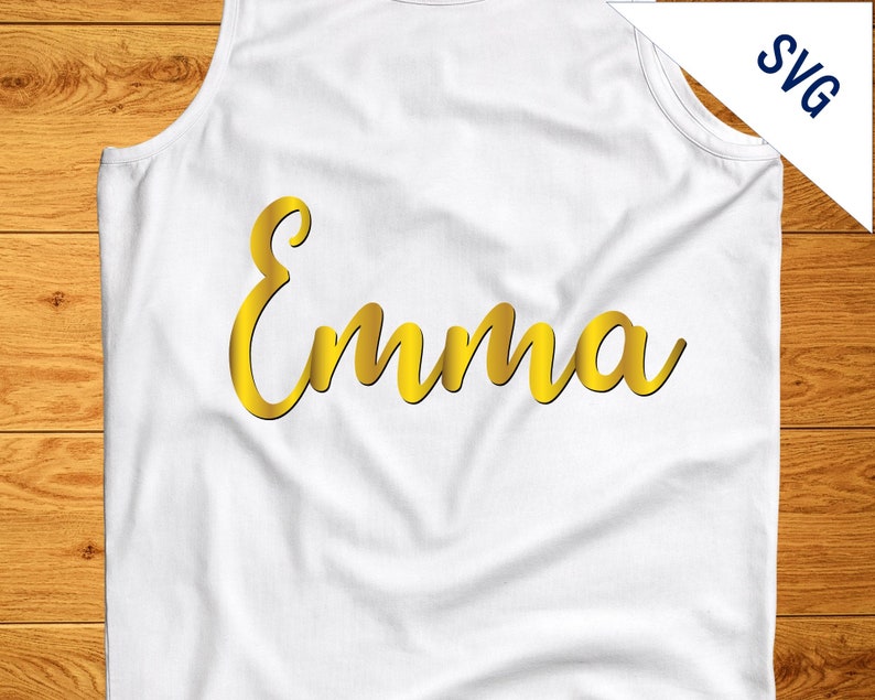 Emma Svg, Name SVG, Name Clipart Svg, Gold Name Svg, Girl Name Tag Svg ...