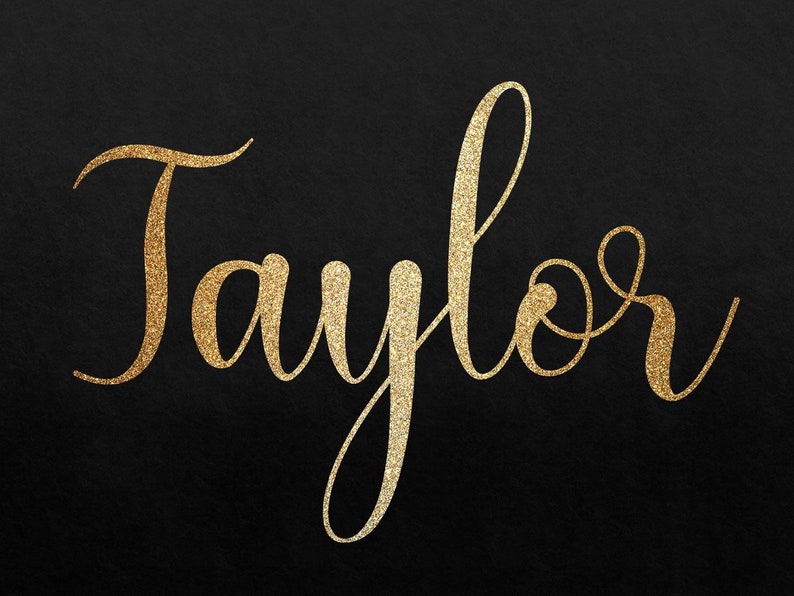 Taylor Name SVG PNG Custom Name Clipart Svg Png Image Gold - Etsy