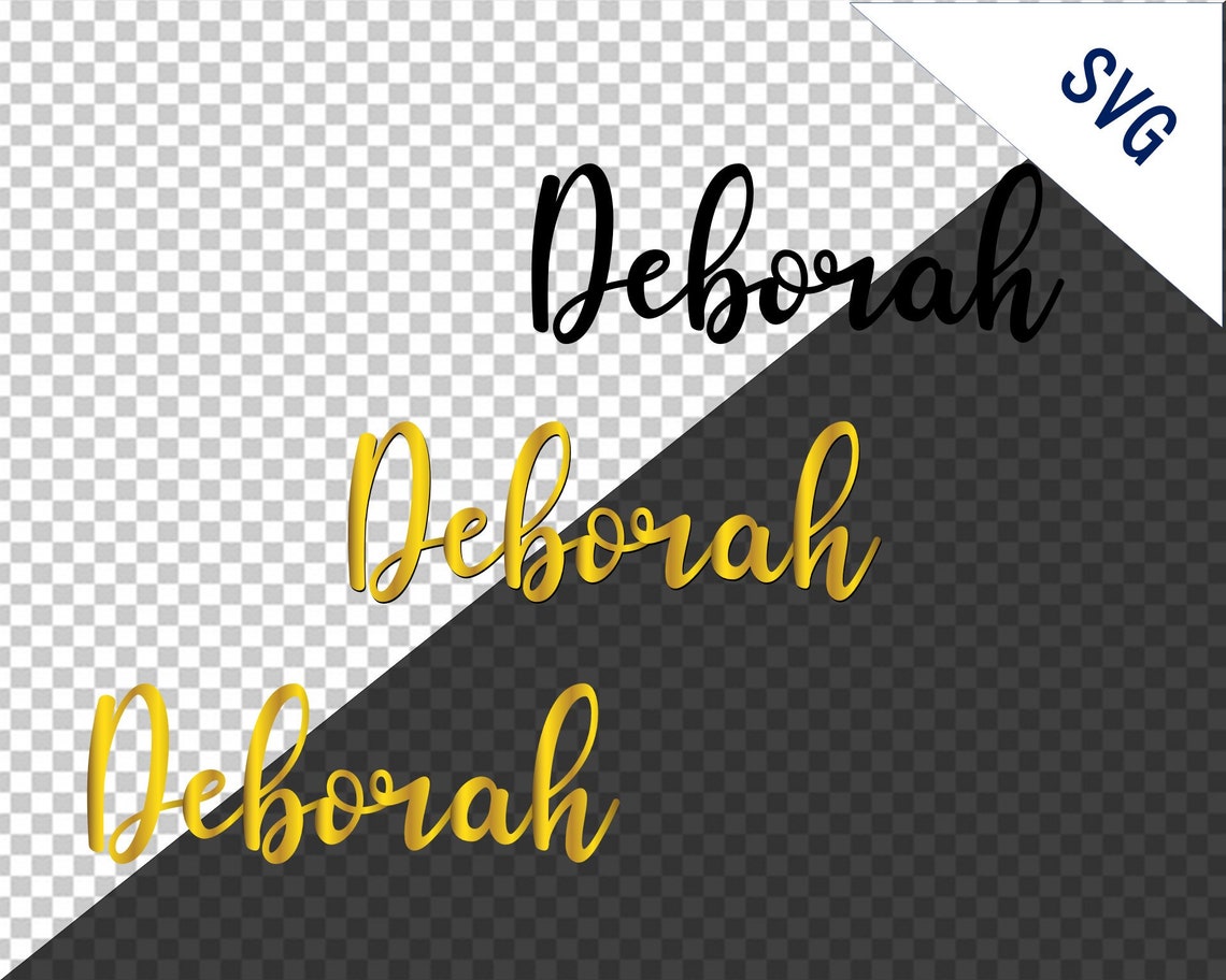 Deborah Svg, Name SVG, Name Clipart Svg, Gold Name Svg, Girl Name Tag ...