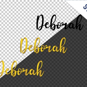 Deborah Svg, Name SVG, Name Clipart Svg, Gold Name Svg, Girl Name Tag ...