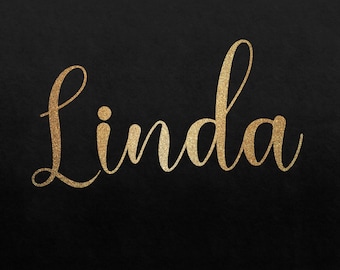 Linda Name SVG PNG Custom Name Clipart Svg Png Image Gold Name - Etsy