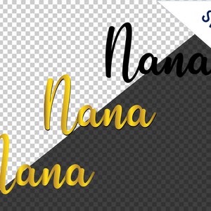 Nana Svg, Name SVG, Name Clipart Svg, Gold Name Svg, Girl Name Tag Svg ...