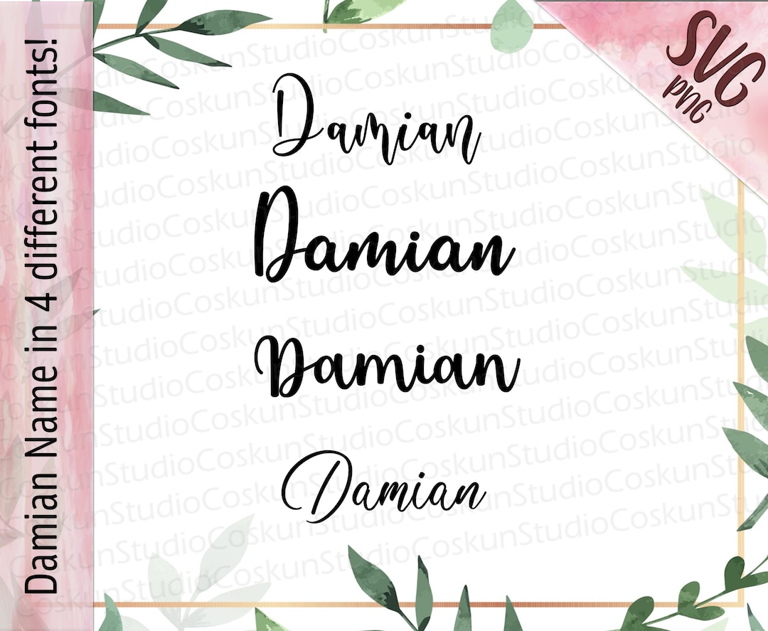 Damian Custom Name SVG, Damian Name Svg PNG, Design for Shirt ...