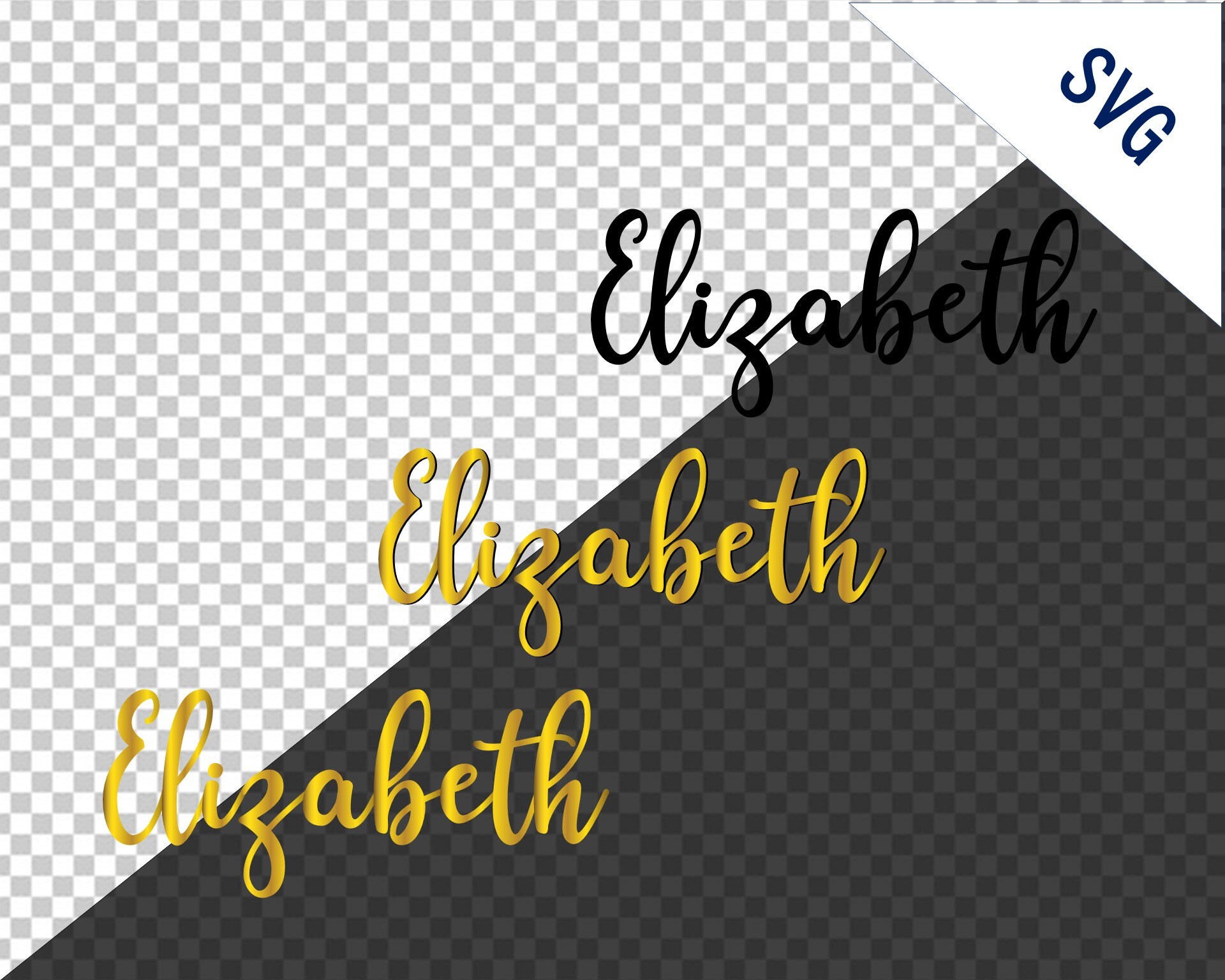 Elizabeth svg Naam SVG Naam Clipart svg Gouden naam svg | Etsy België