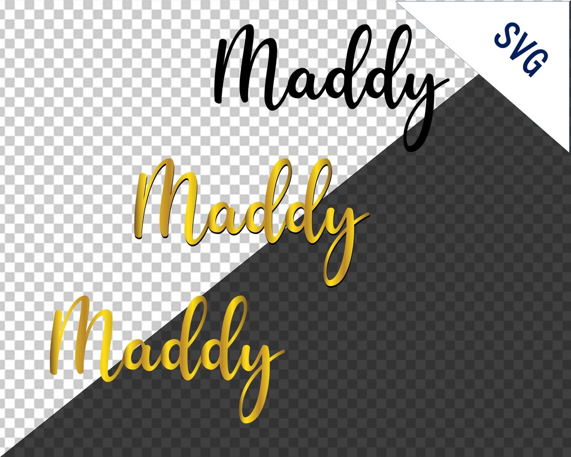 Maddy Svg Name SVG Name Clipart Svg Gold Name Svg Mädchen | Etsy