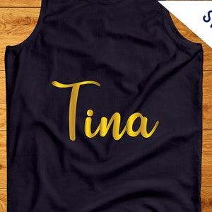 Tina Svg, Name SVG, Name Clipart Svg, Gold Name Svg, Mädchen Name Tag ...