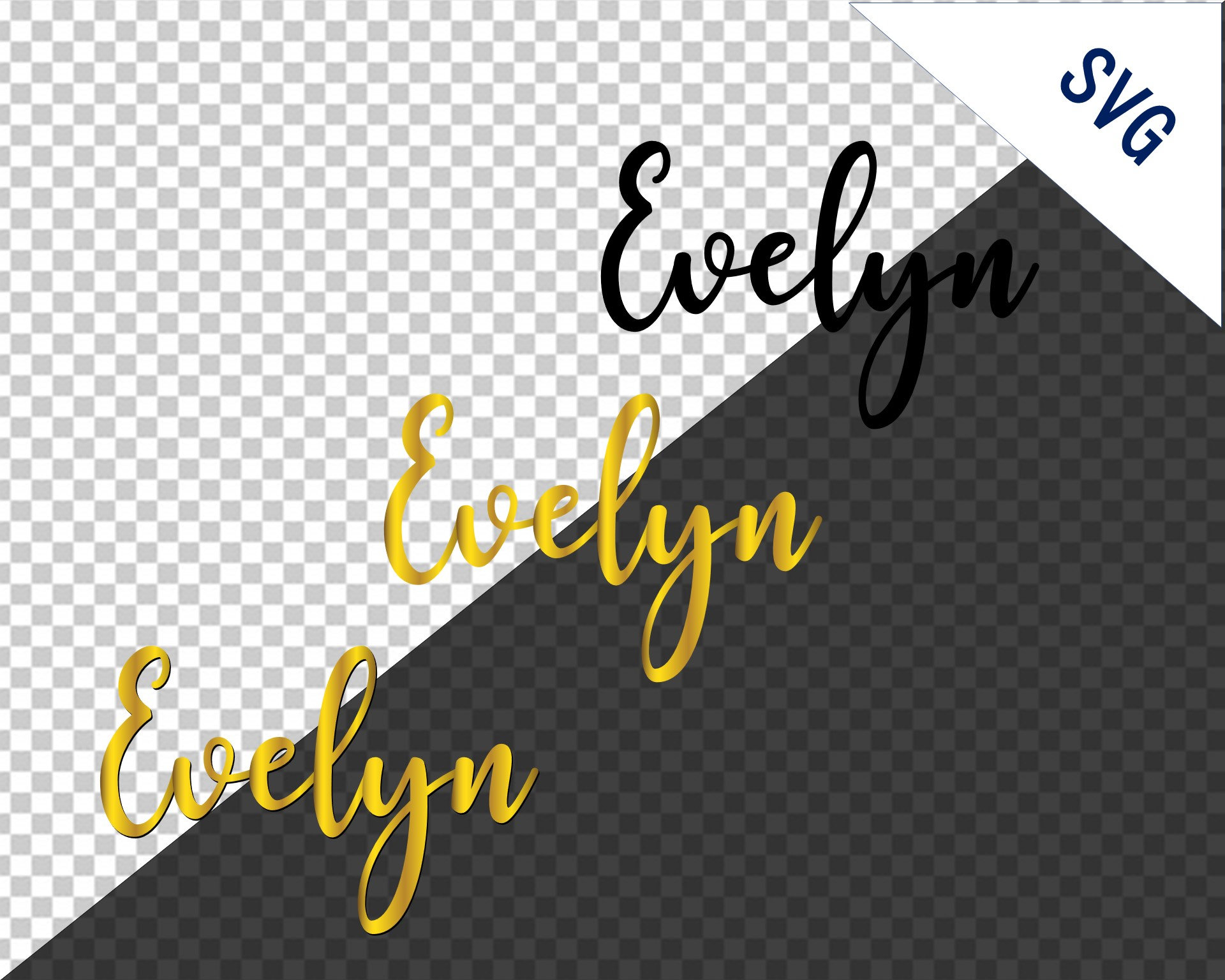 Evelyn Svg Name SVG Name Clipart Svg Gold Name Svg Girl - Etsy Australia