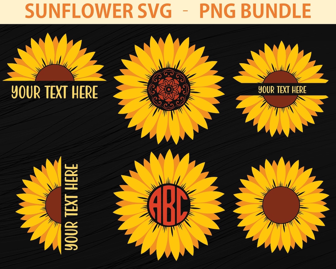 SUNFLOWER SVG BUNDLE Sunflower Desing Svg Png Shirt Mug Heat Transfer ...