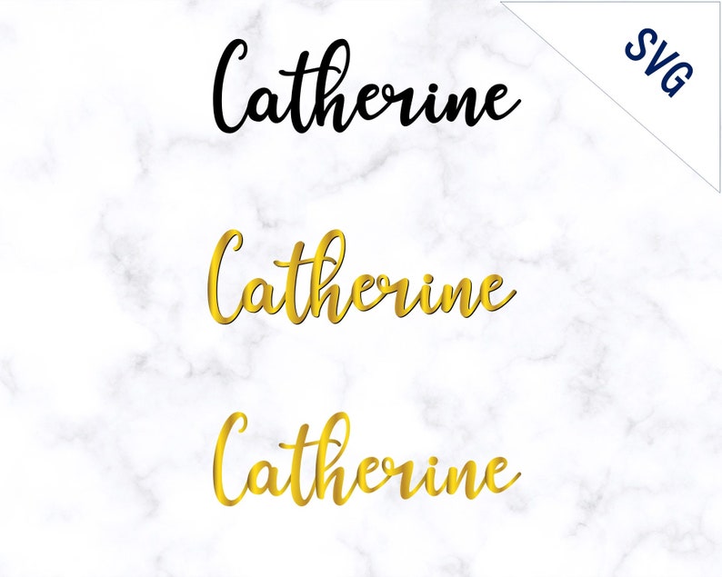 Catherine Svg, Name SVG, Name Clipart Svg, Gold Name Svg, Girl Name Tag ...