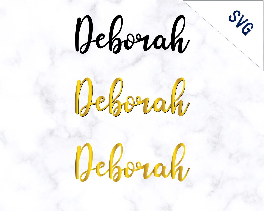 Deborah Svg, Name SVG, Name Clipart Svg, Gold Name Svg, Girl Name Tag ...